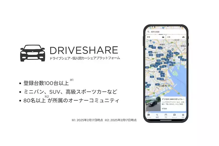 【登録台数100台超え】個人間カーシェアアプリ「DriveShare」正式リリースのお知らせ(画像ギャラリー No.7) | 【業界先取り ...